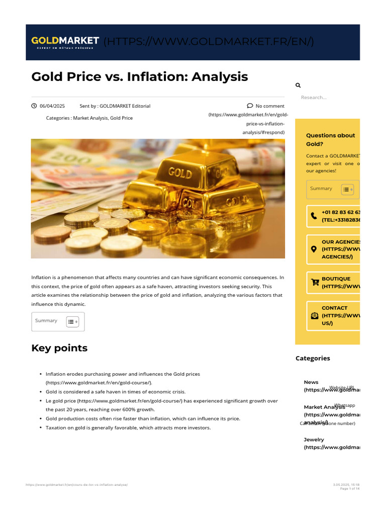 Gold Price vs. Inflation - Analysis | PDF | Inflation | Gold As An ...
