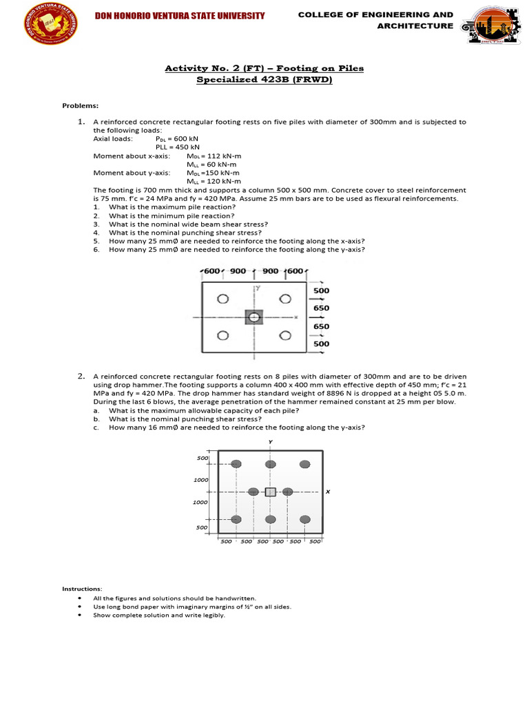 Activity 2 FT Footing On Piles 2 | PDF | Deep Foundation | Building Engineering