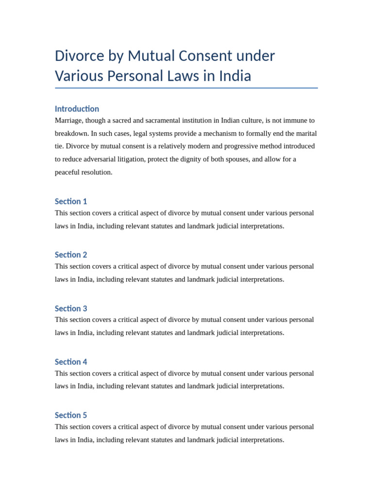 Mutual Consent Divorce in India | PDF | Divorce | Social Institutions