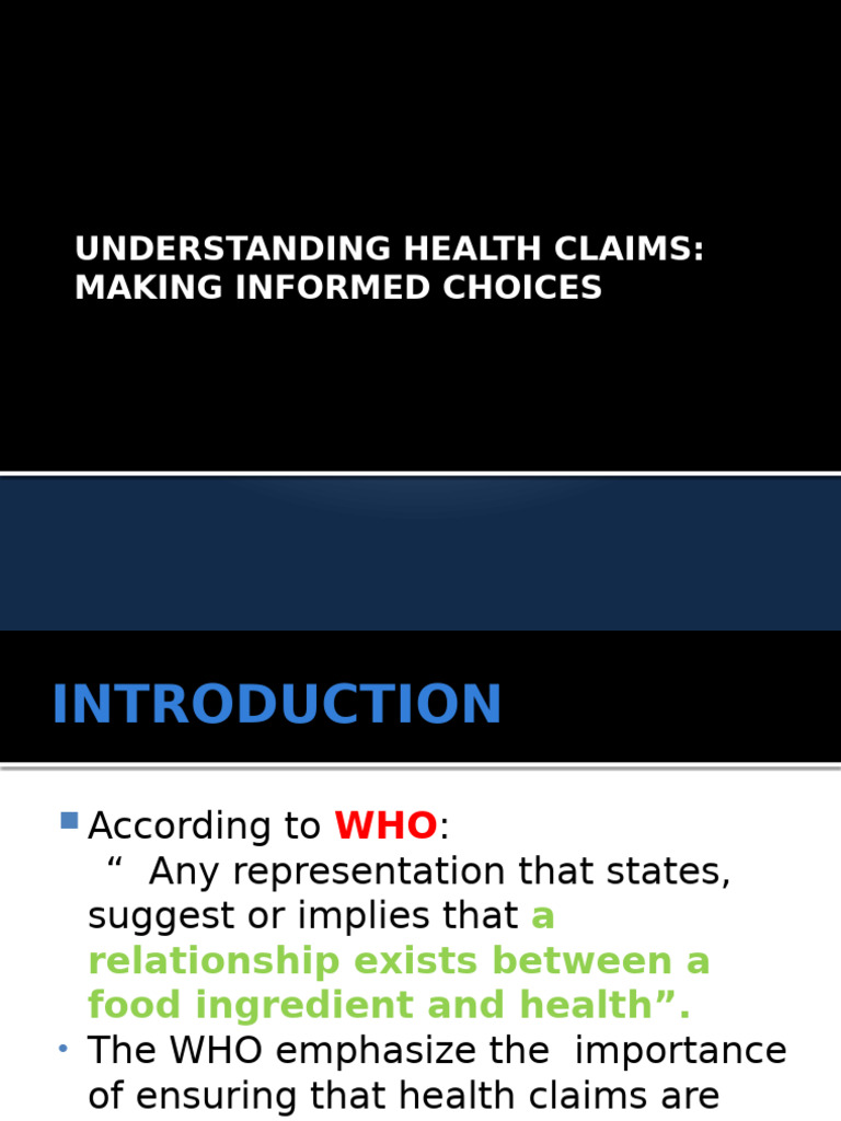 Health Claims: Types and Regulations | PDF