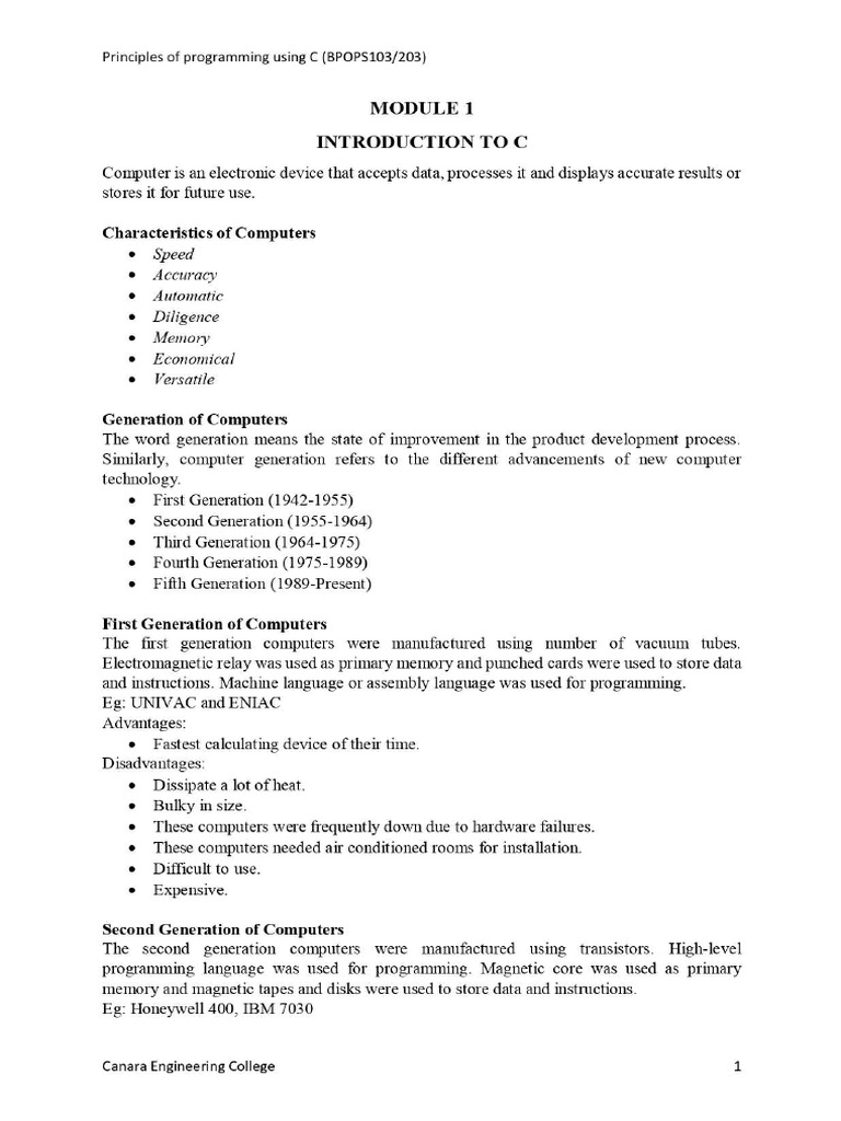 BESCK104E Module 1 | PDF