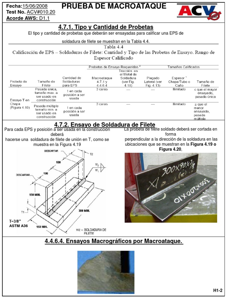 Prueba macroetch-ACV#010.20 | PDF