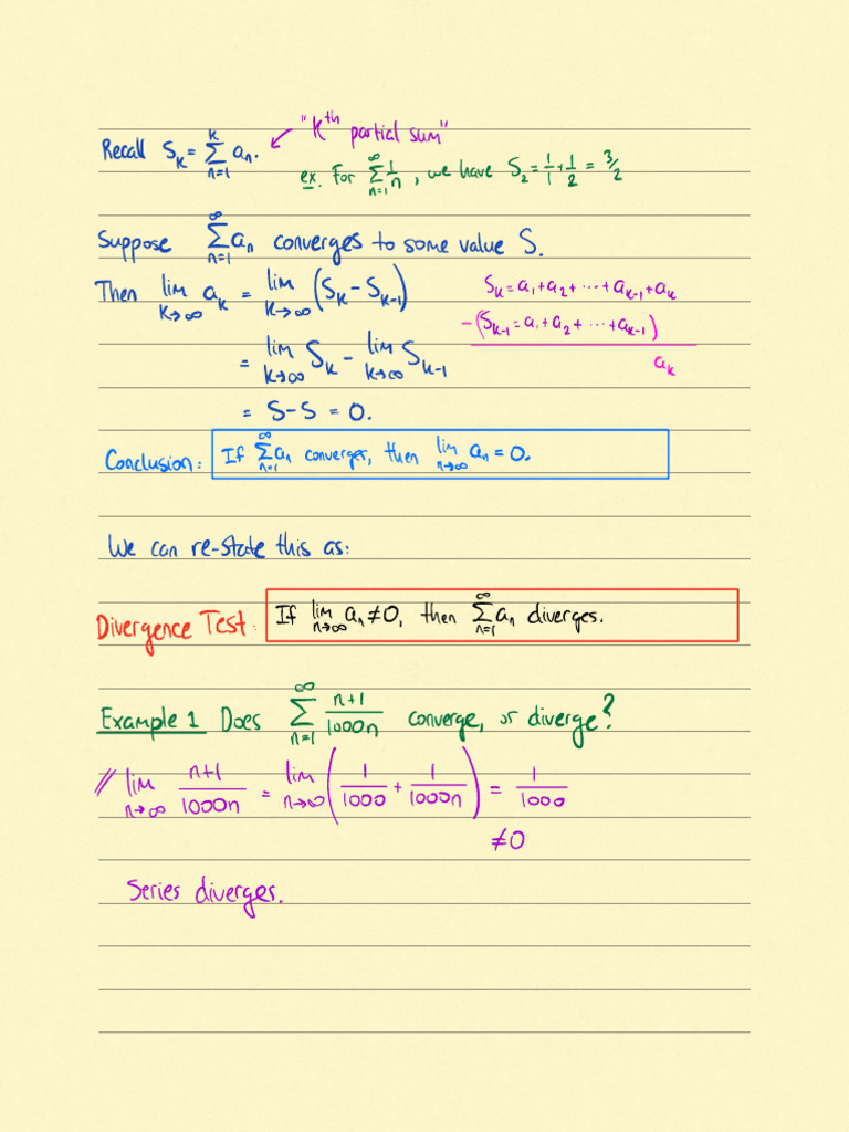Divergence Test, Integral Test, Remainders | PDF | Mathematical ...