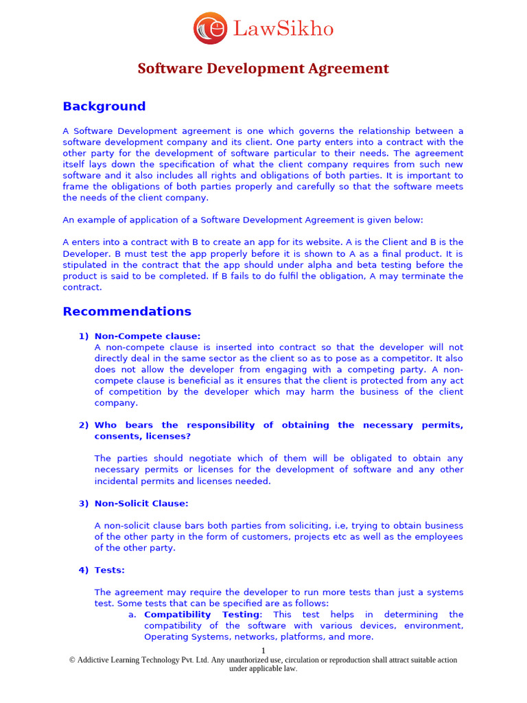 12 Software Development Agreement Lyst8111 | PDF | Indemnity | Alternative Dispute Resolution
