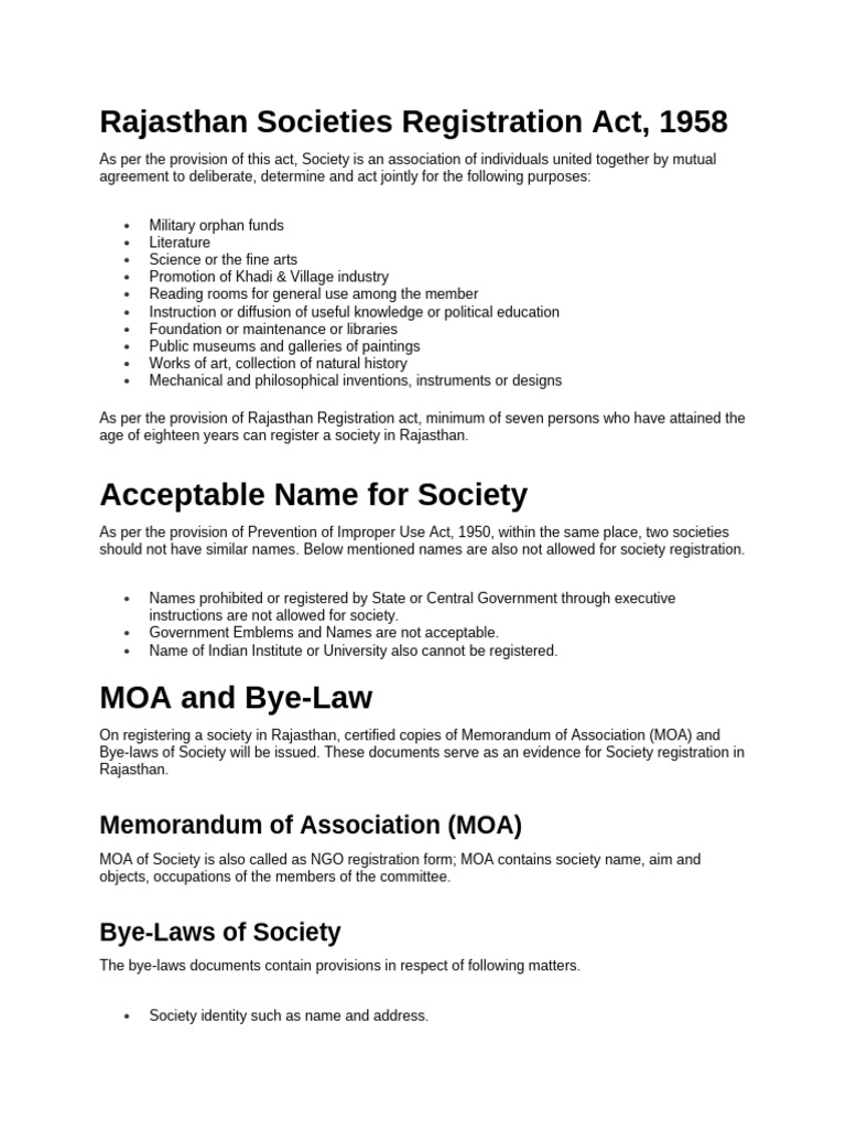 Rajasthan Societies Registration Act | PDF | Notary Public | Justice