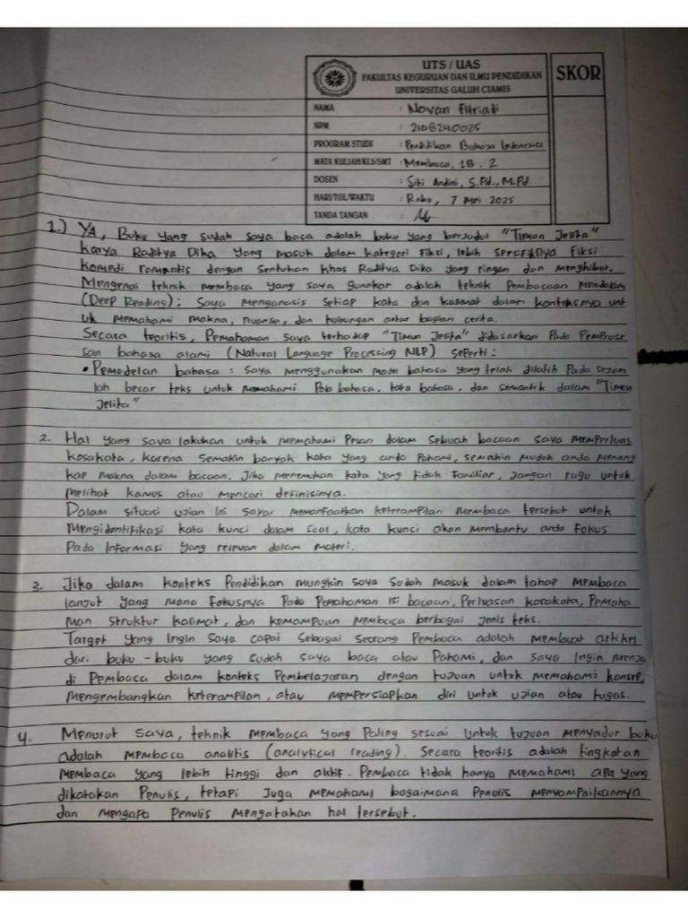 Novan Fitriadi Membaca | PDF