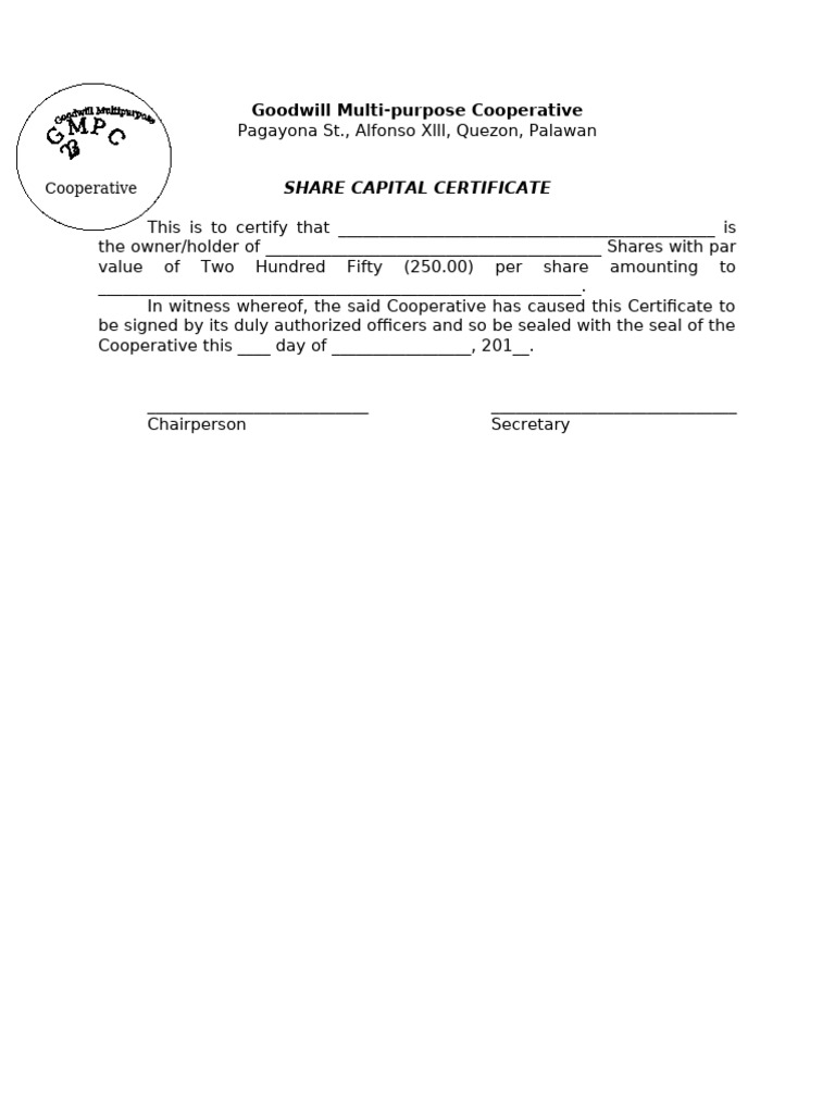 Share Certificate | PDF