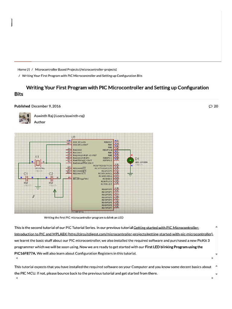 PIC16F877 Simulation | PDF