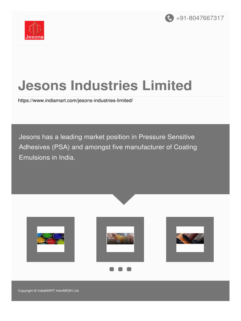 Jesons Industries Product Overview | PDF | Paint | Materials