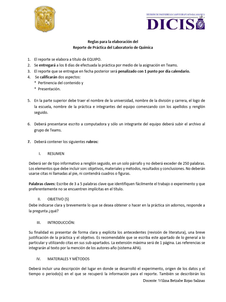 REGLAS - Reporte de Prácticas | PDF | Estilo apa