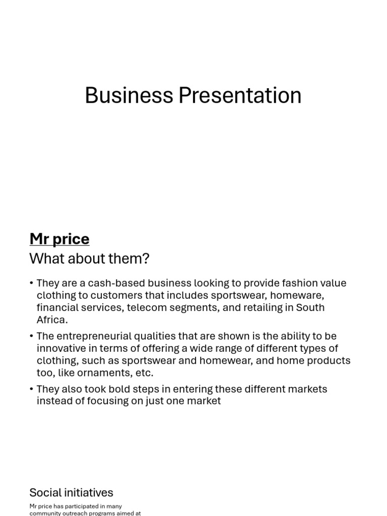 Business Presentation | PDF