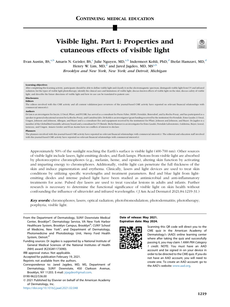 2021 Austin Visible Light | PDF | Ultraviolet | Laser