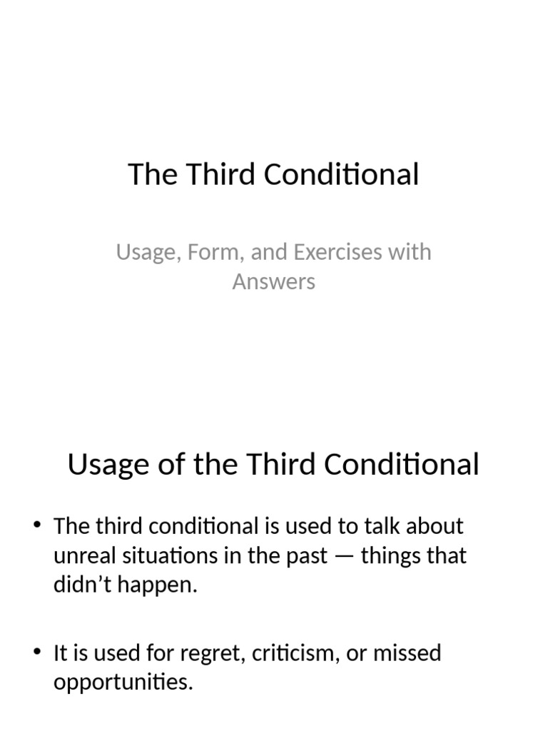 Third Conditional Presentation | PDF