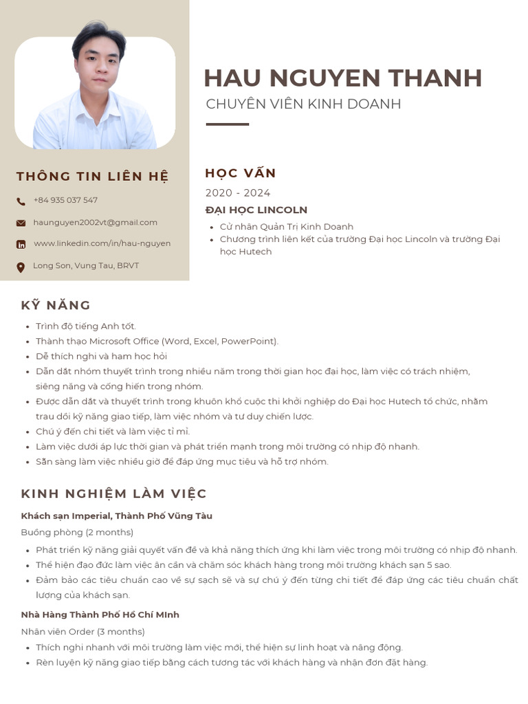 Nguyen Thanh Hau Resume | PDF
