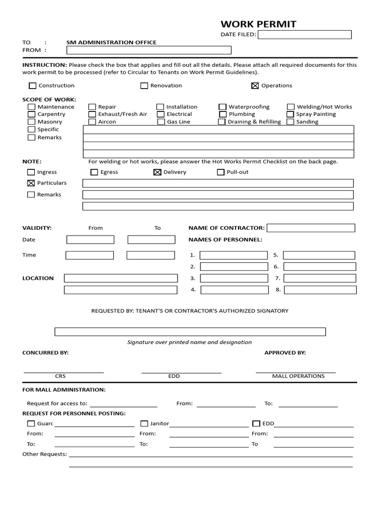 Work Permit Application Form | PDF