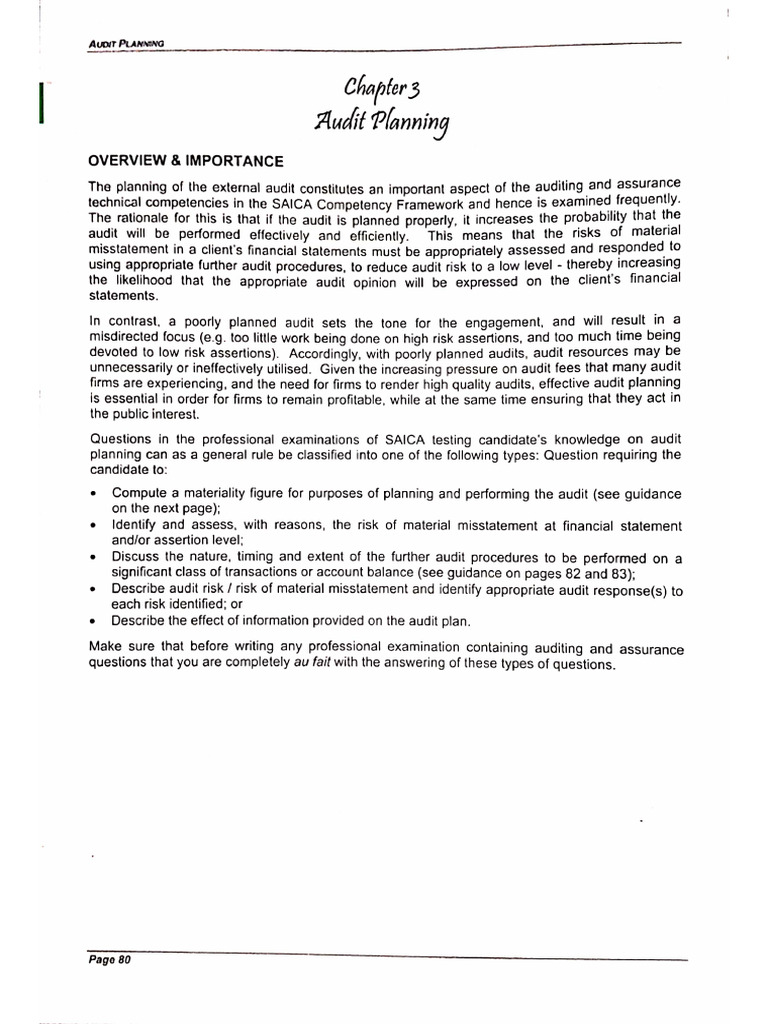 CH 3 - Audit Planning | PDF