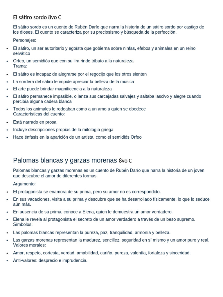 El sátiro sordo de Rubén Darío | PDF | Amor