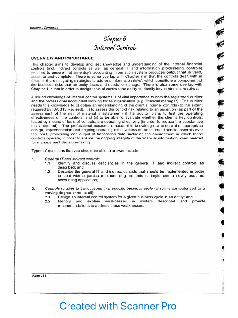 Chapter 6 - Internal Controls | PDF | Internal Control | Bookkeeping