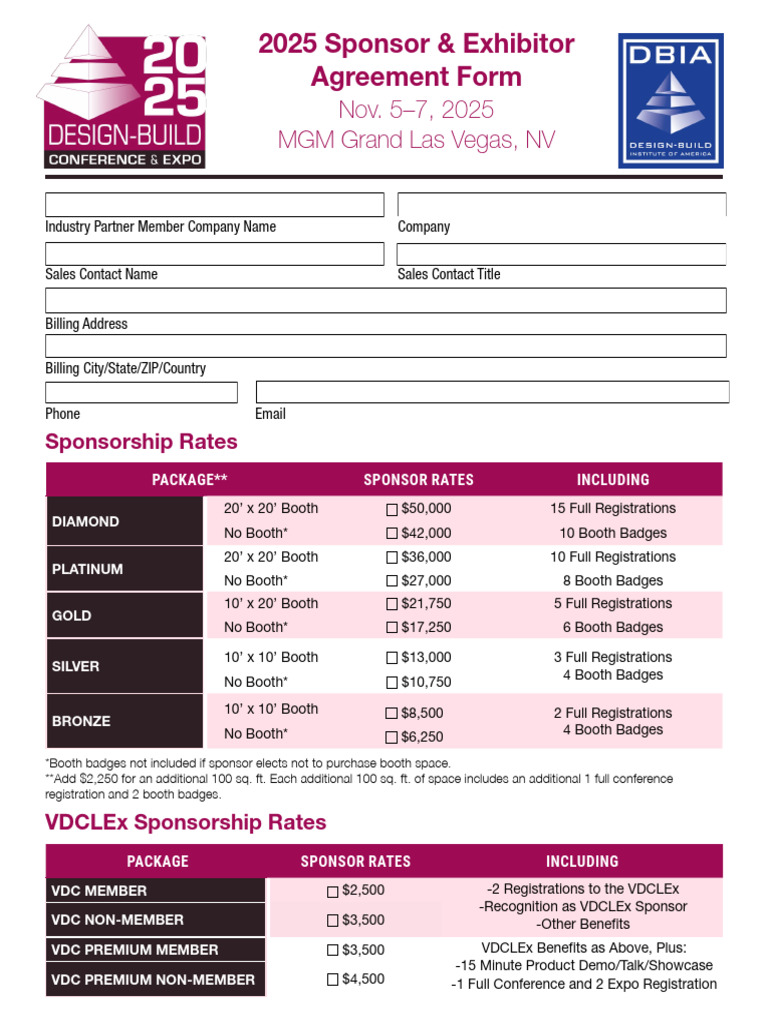 2025 Sponsorship & Exhibitor Rates | PDF | Receipt | Master Card