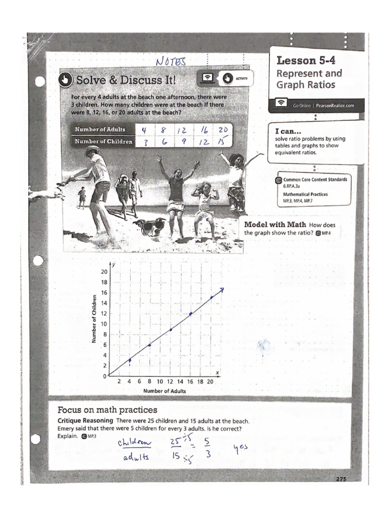 SHANE - 5.4 Represent and Graph Ratios | PDF