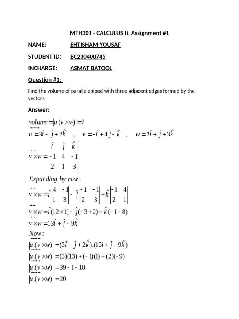 MTH301 Assignment | PDF