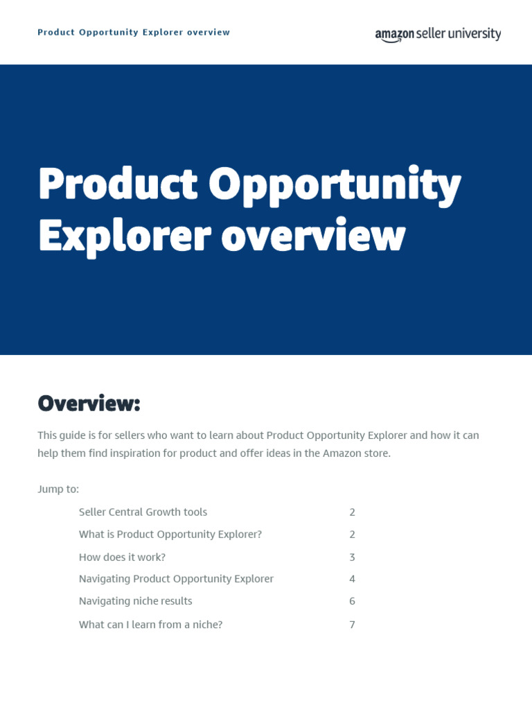 Navigating Amazon's Product Opportunity Explorer | PDF | Analytics | Brand