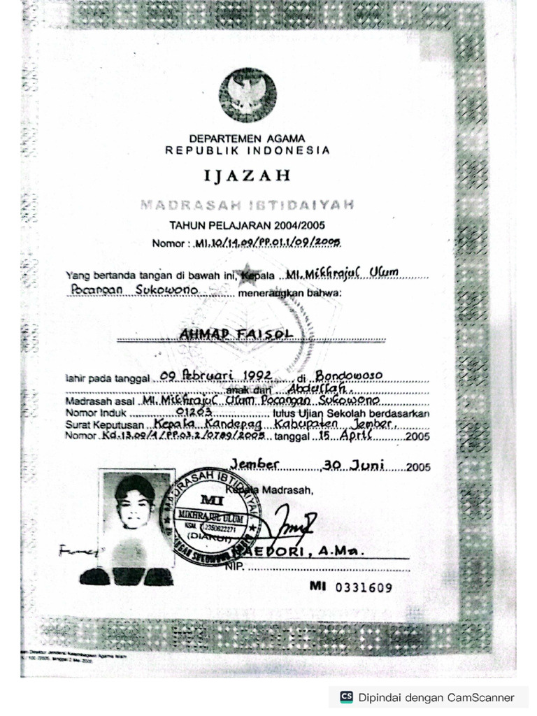 Ijazah Ahmad Faisol | PDF