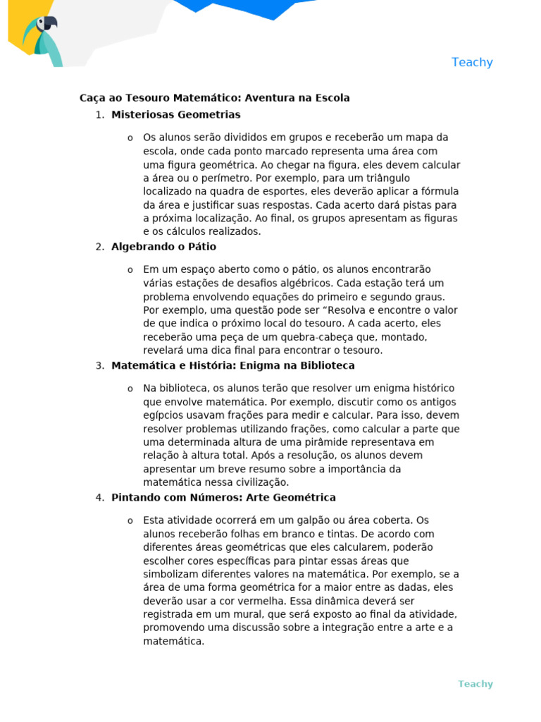 Ideias de Atividades - 05 - 05 - 2025 | PDF | Matemática | Geometria