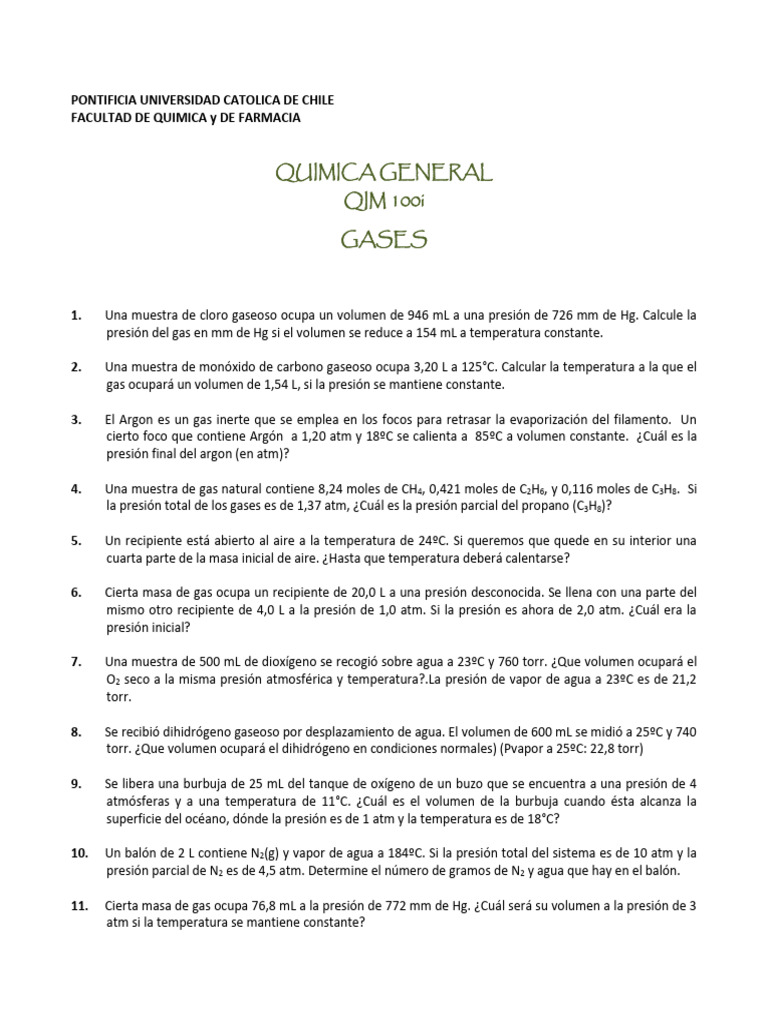 Gases 2023 Con Respuesta | PDF | Gases | Propano