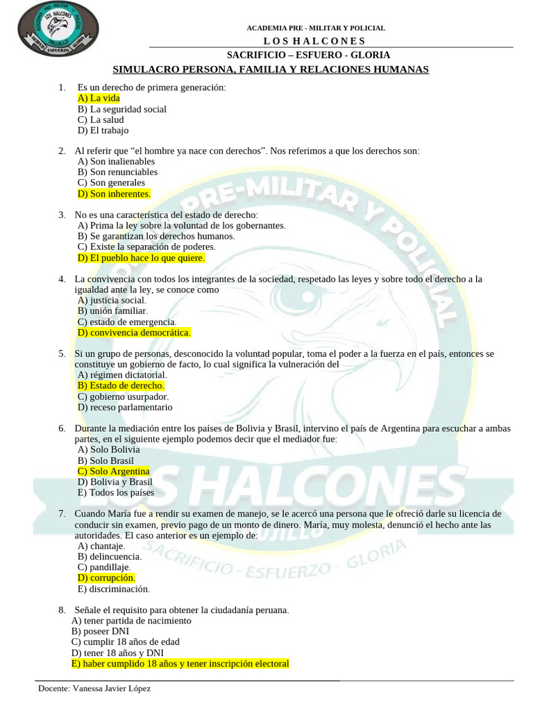 Simulacro 7 | PDF | Perú | Estado (política)