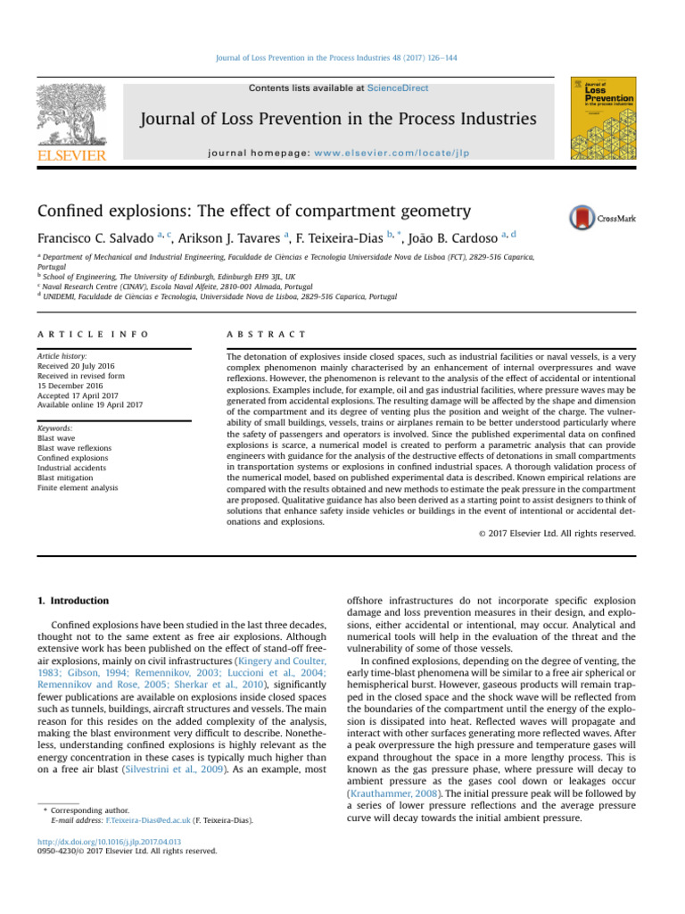 14 2017 Confined Explosions The Effect of Compartment Geometry | PDF ...