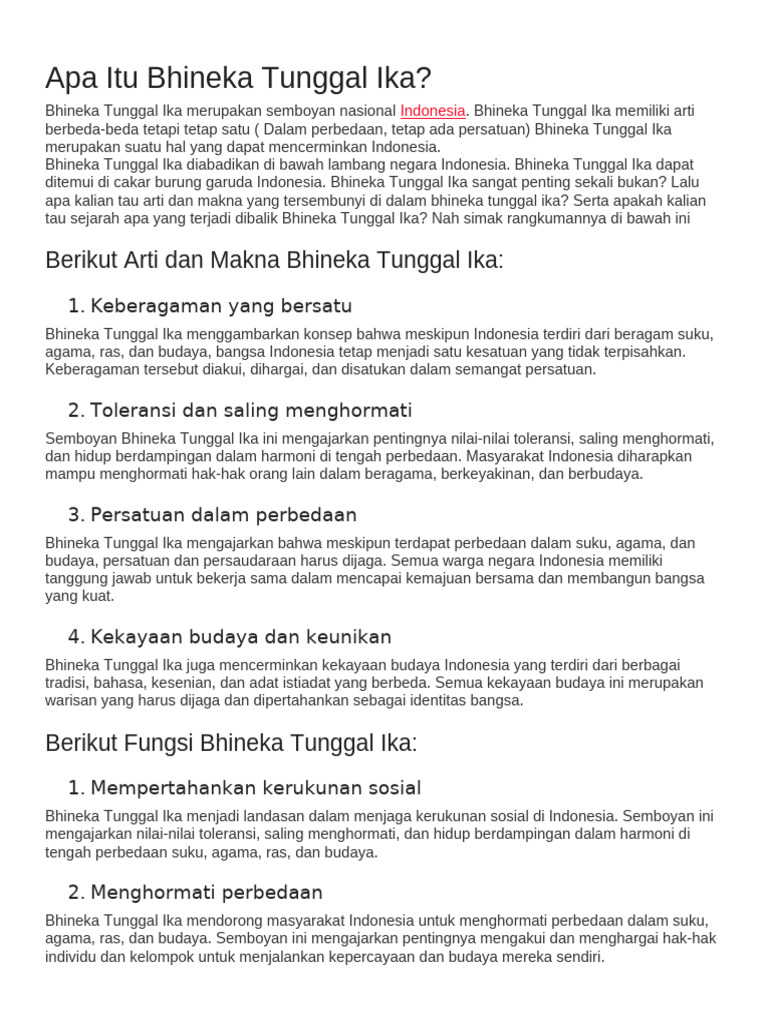 Bhineka Tunggal Ika | PDF