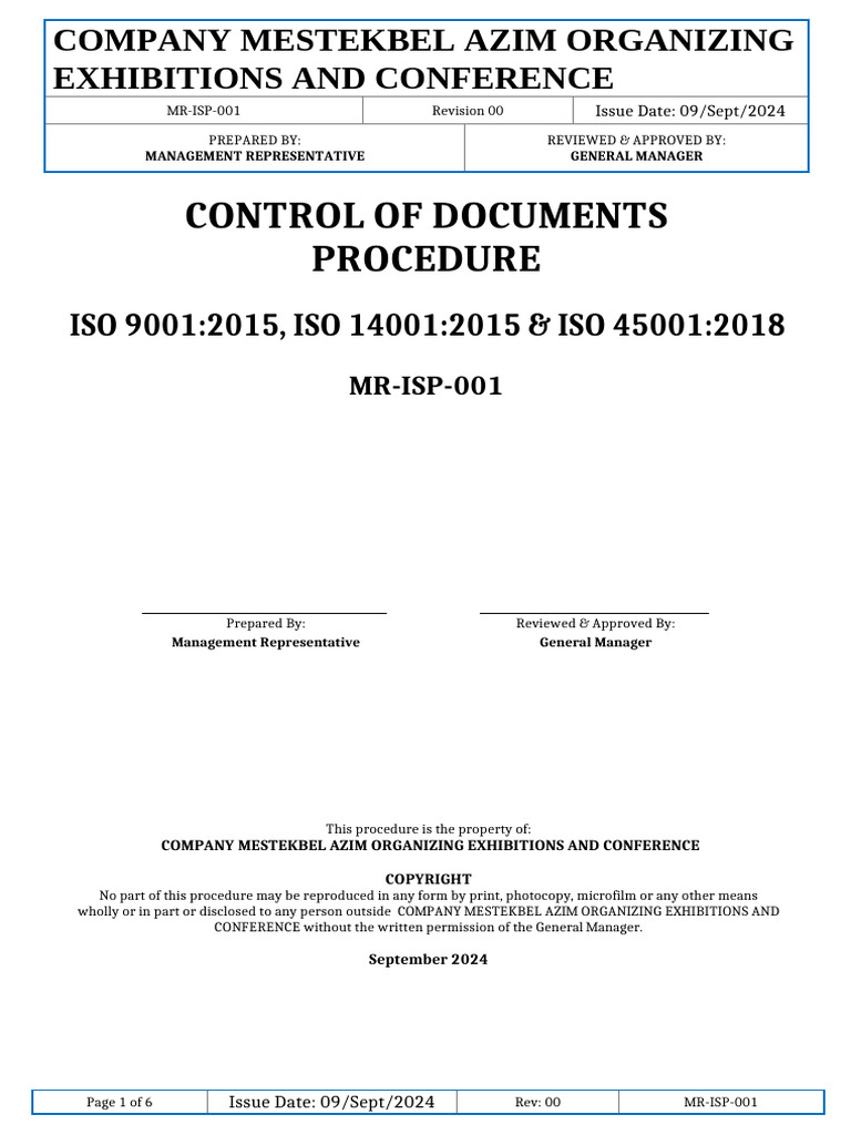 Document Control Procedure for IMS | PDF | International Organization ...
