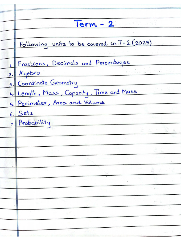 Term 2 (Notebook Work) | PDF