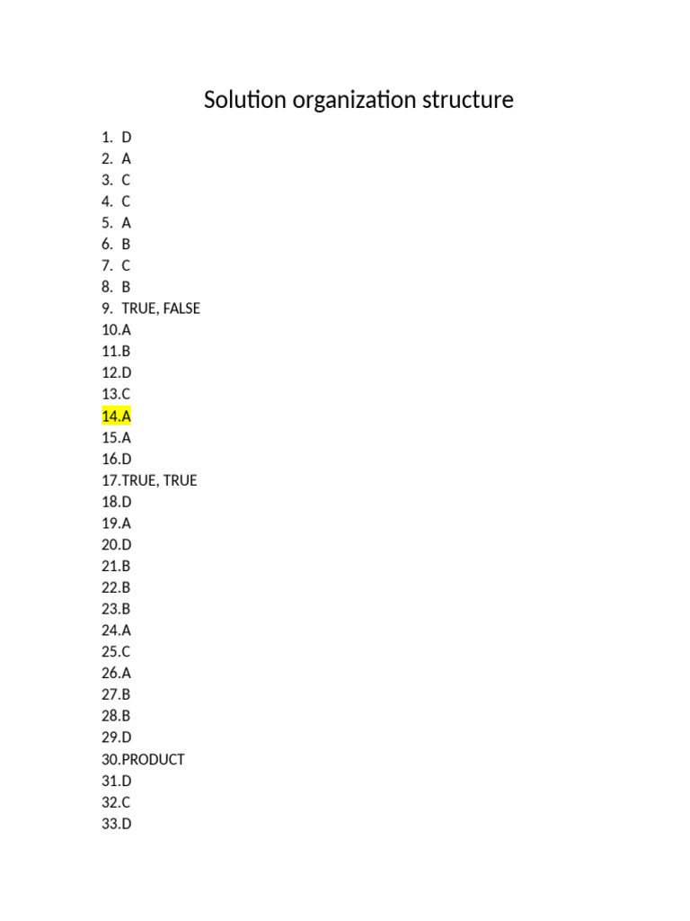 Solution Organization Structure-1 | PDF