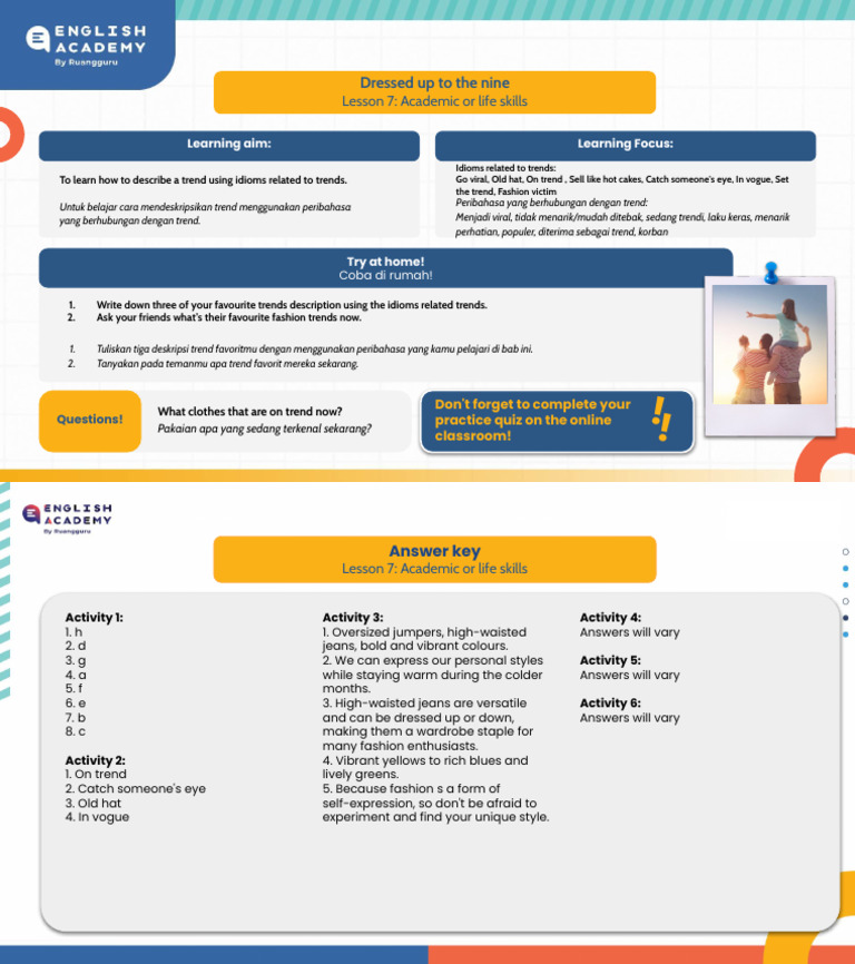 Communication Module - (PLR) Idioms Related To Trends | PDF | Clothing | Aesthetics