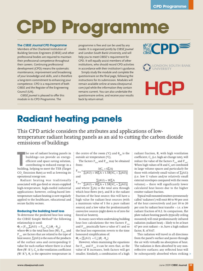 2009-06-Radiant Heating Panel | PDF | Heat Transfer | Heat