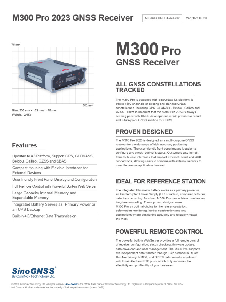 M300 Pro 2023 GNSS Receiver Overview | PDF | Telecommunications ...