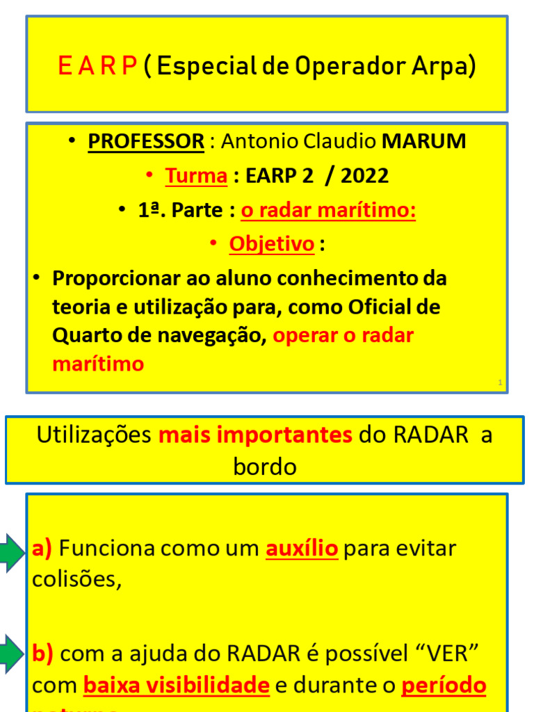 Earp Parte - 1 - 230306 - 160044 | PDF | Radar | Radiação eletromagnética