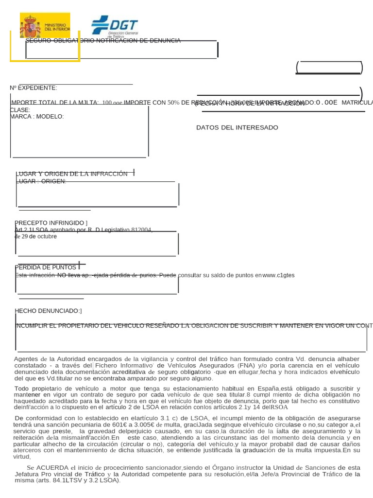 DGT Multa | PDF | Multa (pena)