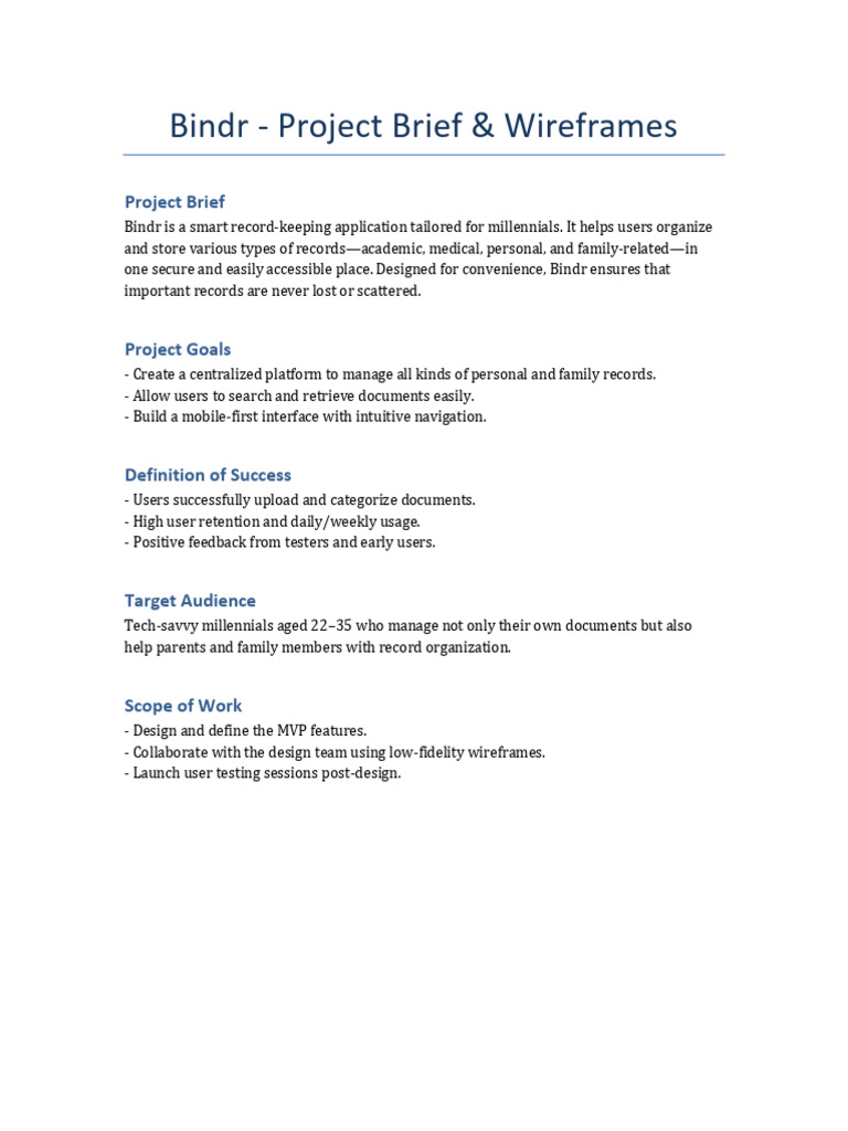 Bindr Full Project With Wireframes.1 | PDF