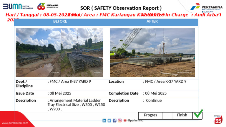 SOR (Safety Observartion Report) | PDF