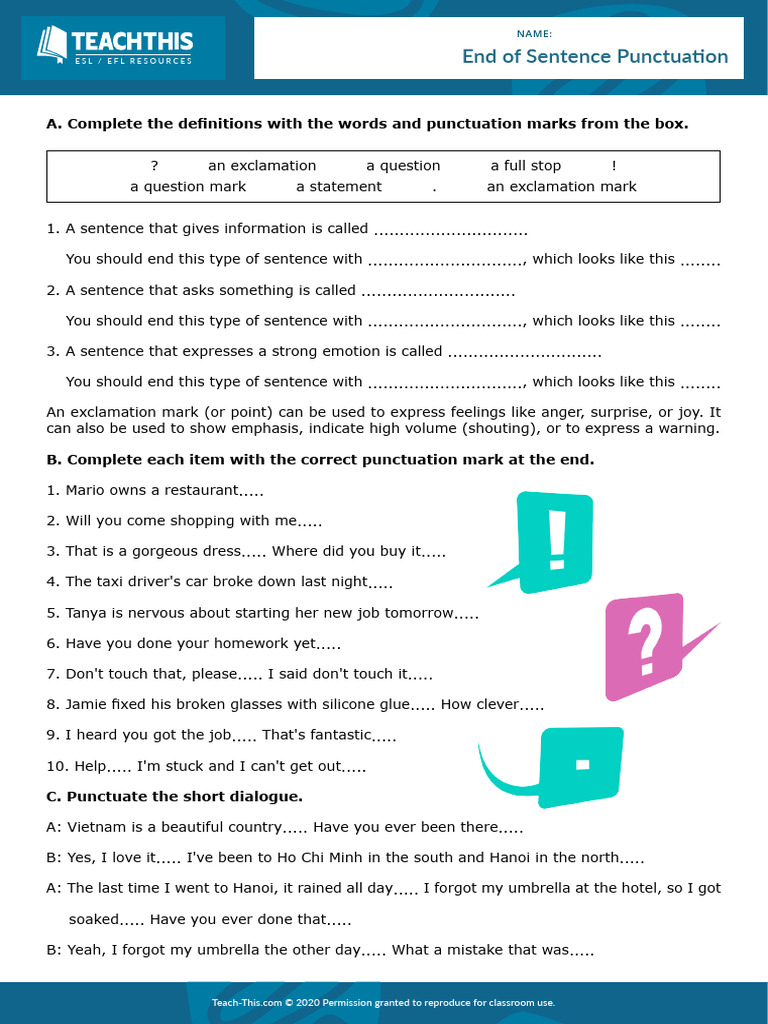 End of Sentence Punctuation Guide | PDF