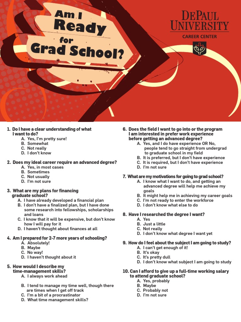 Are You Ready For Grad School? Take The Quiz. | PDF | Graduate School ...