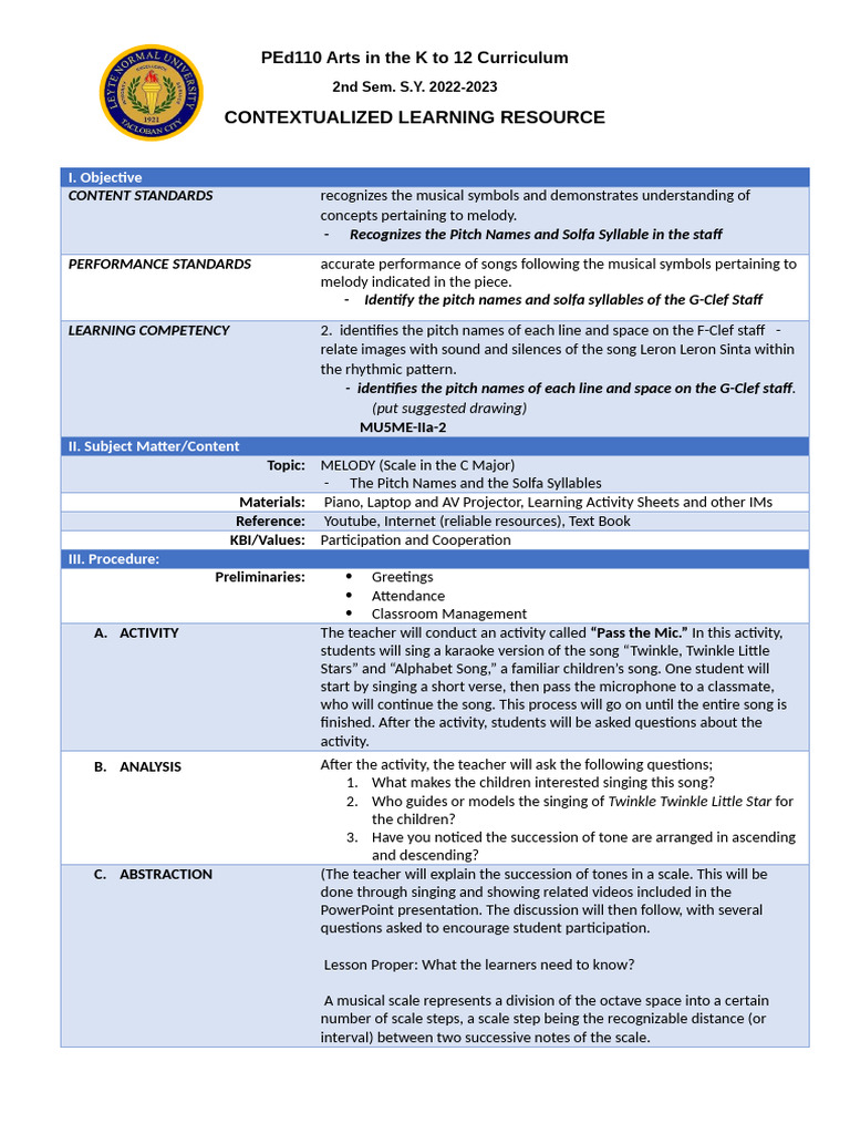 Curriculum Learning Resource CLR | PDF | Scale (Music) | Pitch (Music)
