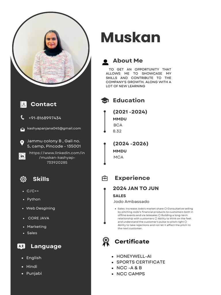 Muskan Resume 2024 | PDF