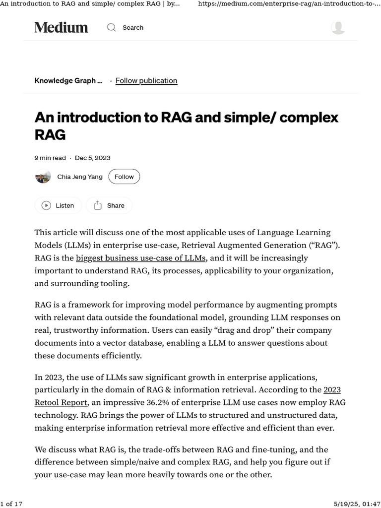An Introduction To RAG and Simple - Complex RAG - by Chia Jeng Yang - Knowledge Graph RAG ...