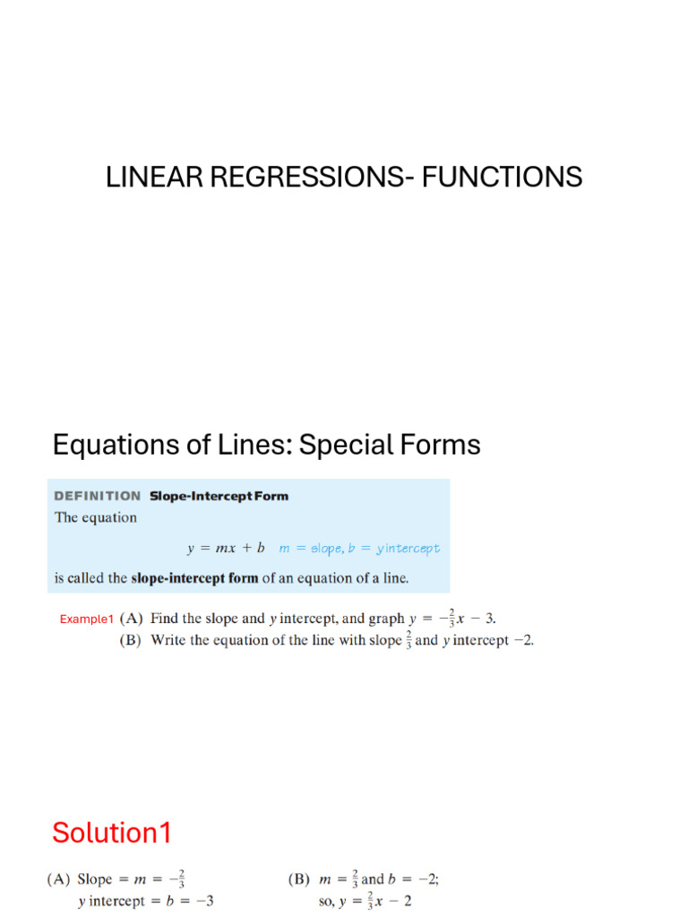 Linear Regressions Functions w3 | PDF