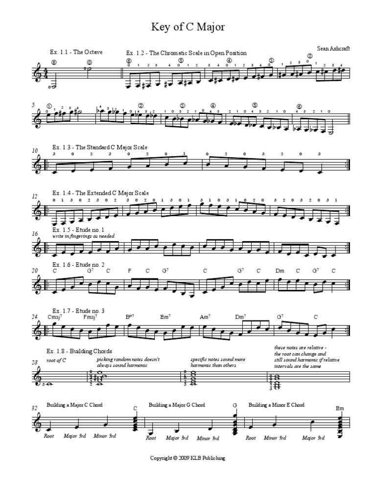 01 Key of C | PDF | Harmony | Music Theory
