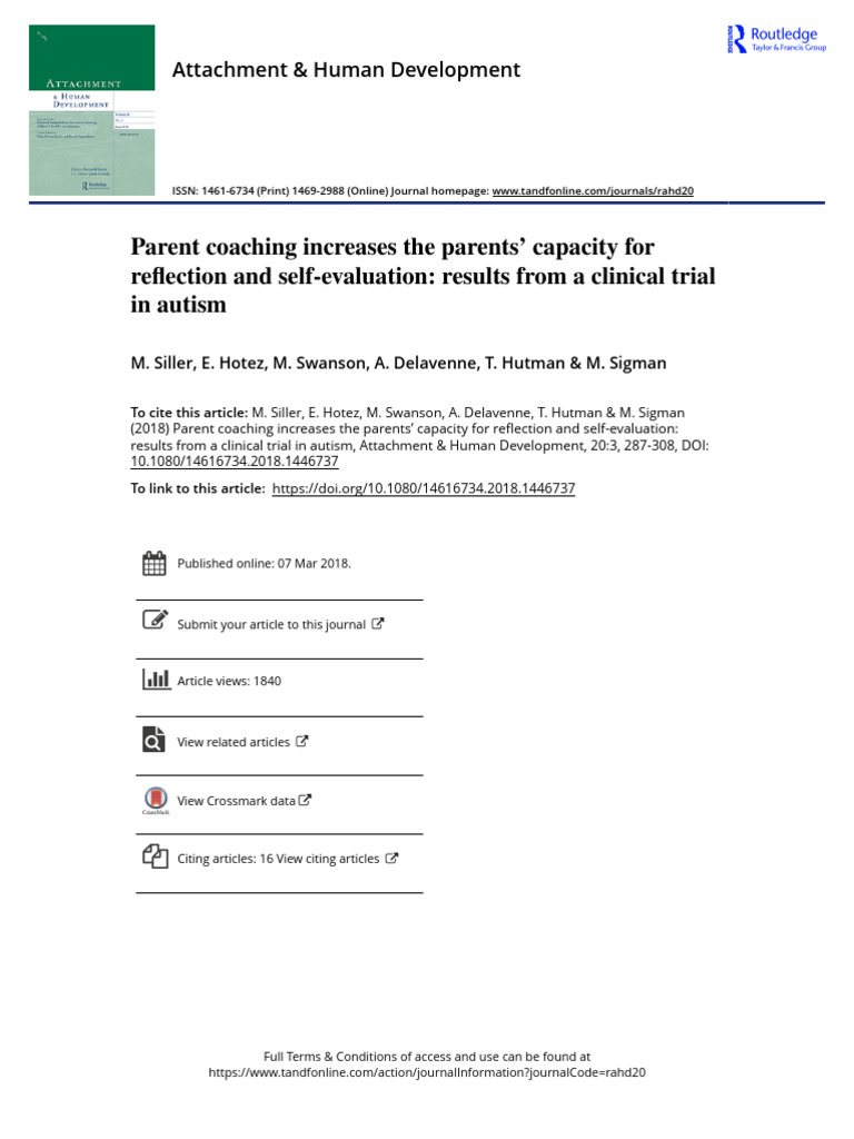 Parent Coaching Increases The Parents Capacity For Reflection and Self ...